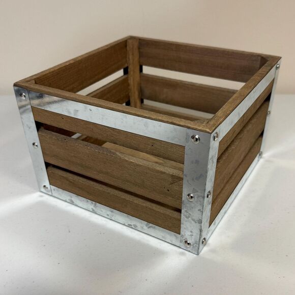 Storage & Organization | Farmhouse Wood Crate Box Square Rustic Display ...